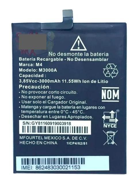 BATERIA PILA INTERNA M4 M4TEL M3000A 3000MAH SS4458 SS4453