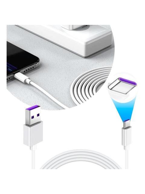 CABLE CARGADOR USB A TIPO C 5V 2A CARGA RAPIDA 2 METROS BLANCO