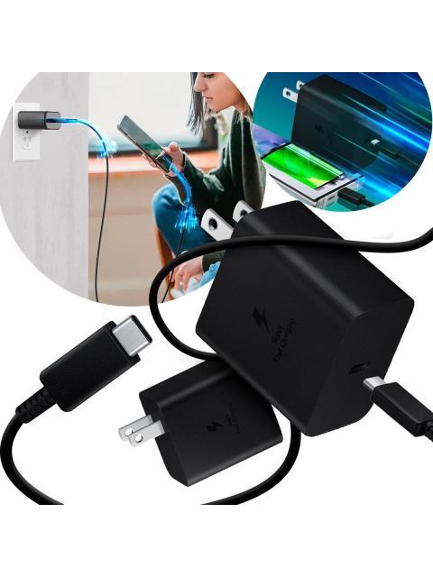 CARGADOR SAMSUNG 45W TIPO C CARGA SUPER RAPIDA ORIGINAL NEGRO