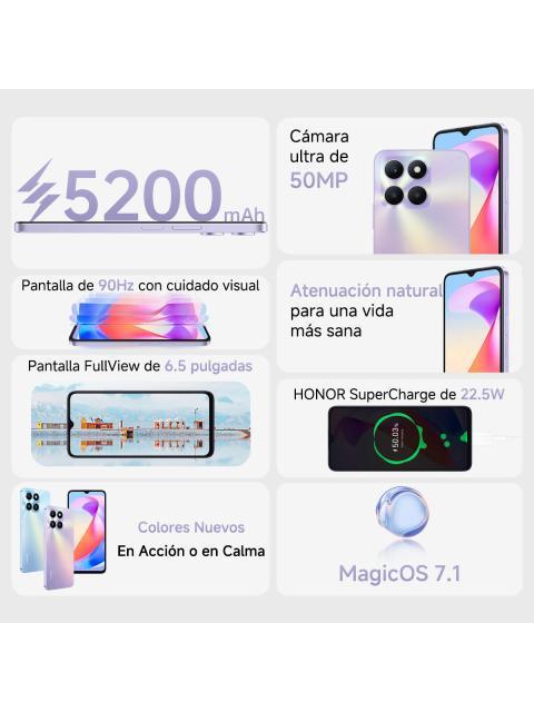 HONOR X6A PLUS DUAL SIM 256 GB PLATEADO 6 GB RAM